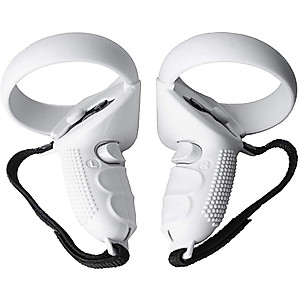 NIUVR Touch Controller Grip Cover Compatible with Quest 2 VR Accessories, Anti-Throw Protective Handle Sleeve with Nylon Adjustable Knuckle Strap