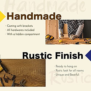 Wall Floating Shelves - Rustic Wooden Wall Shelf for Kitchen Bathroom - Handmade Farmhouse Shelves (Special Walnut, 24 Inch - 2 Pack)