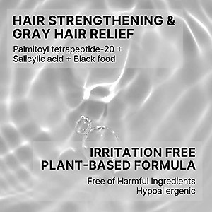 DERMACENTRIC Black Hair Repair Tonic Spray | Vegan Gray Hair Spray for Hair Growth & Scalp Care | Korean Hair Care for Men & Women Unscented Root Touch Up Hair Regrowth Tonic Spray (3.38fl oz)