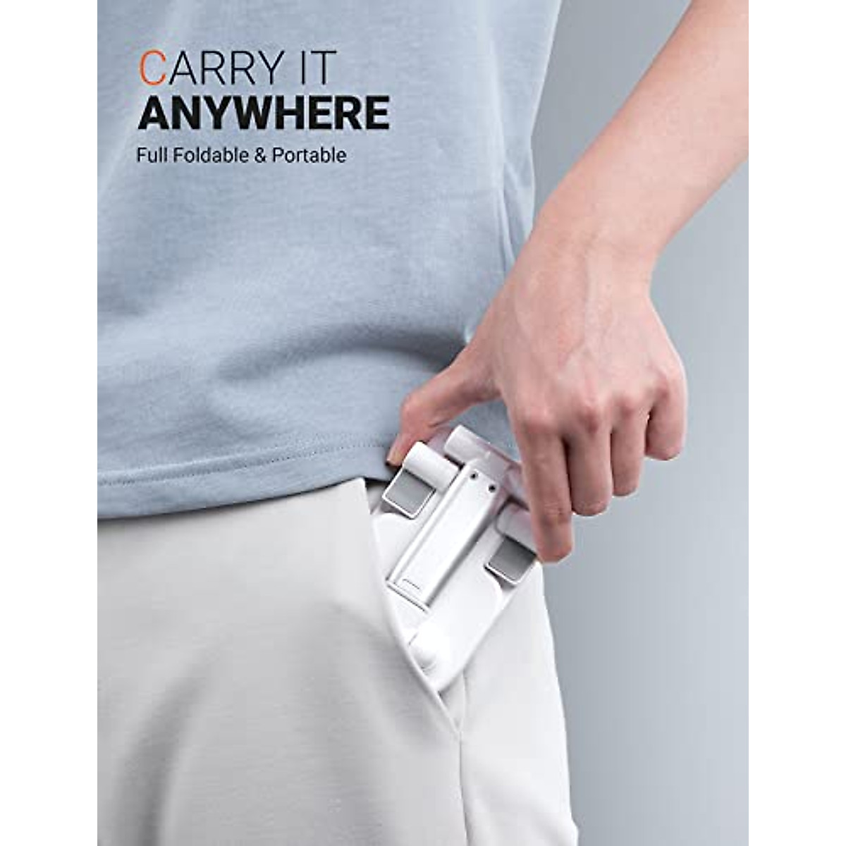 TORRAS Foldable Cell Phone Stand for Desk [Ultra-Portable] Adjustable Desktop Phone Holder Thick Case Friendly Phone Dock Compatible for iPhone 13 12 11 Pro Max, Samsung Galaxy S21+Ultra Note 20 & All