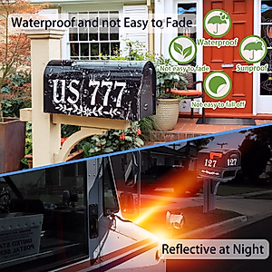 Reflective Mailbox Numbers Stickers for Outside,132 Pcs 3" Letter and Number Stickers Address Numbers for Mailbox,White Self Adhesive Vinyl Waterproof Address Number House Decal Stickers for Cars Home