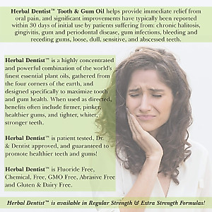Herbal Dentist Tooth & Gum Oil - #1 Treatment for Gum Disease, Periodontal Disease, Gingivitis, Bleeding Gums, Receding Gums, Toothache, Oral Pain, Abscessed Tooth, Bad Breath