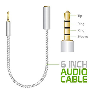 Cellet CNIPHONE Slim 3.5mm Pin to 3.5 mm Input Mini-Jack Adapter Extender Jack for Square. Compatible for Apple iPhone 4 4s 5 5s 5c 6 6s Plus Samsung Note 9 8 Galaxy S10 S9 S7 A6