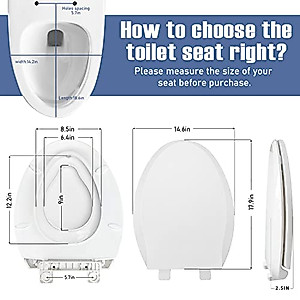 Elongated Toilet Seat with Toddler Seat Built In Soft Close, Slow Close Family Toilet Seat with Potty Training Seat White