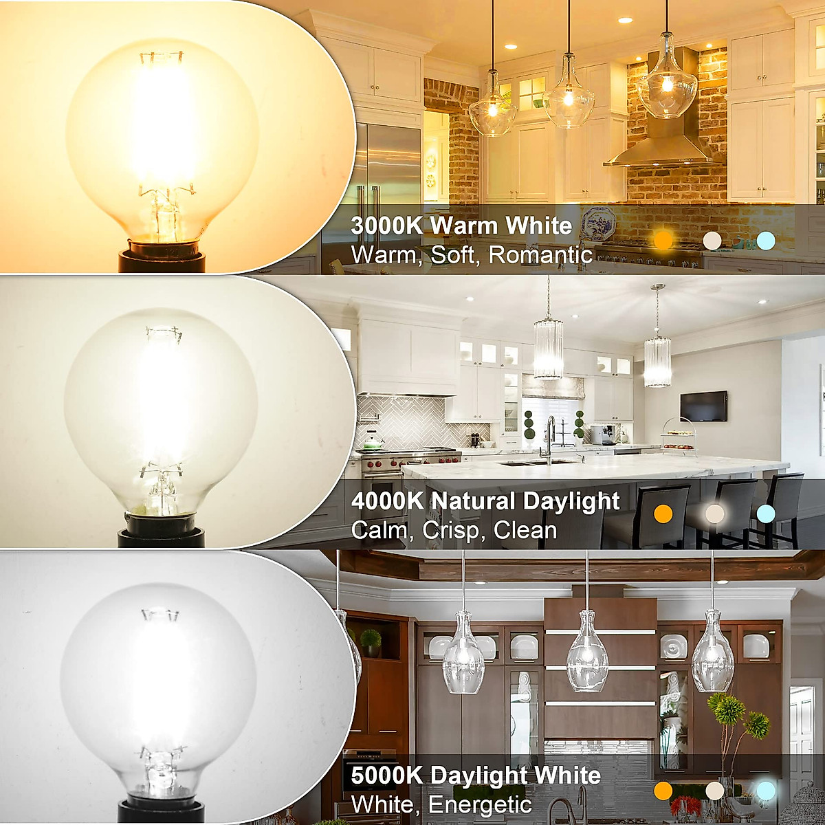 winshine E12 LED Bulb, 40W Equivalent, 3000K Soft White, Dimmable Candelabra LED Light Bulbs for Chandelier, Edison A15 LED Light Bulbs E12 Small Base for Ceiling Fan, 120V, CRI85+, 400LM, 8 Pack