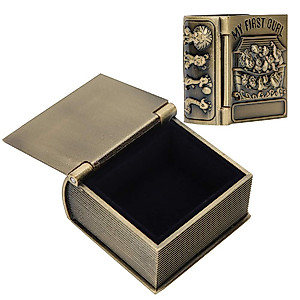 Agatige 2pcs Baby Tooth Fairy Box, Baby First Tooth and Curl Keepsake Box Tooth Holder Book Shaped Trinket Box Gift Box for Child Kids