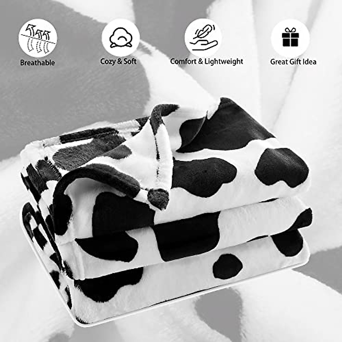 Cow Blanket for Kids Girls Boys Flannel Cow Blanket Print Soft Lightweight Cow Blankets and Throws for Sofa Couch Bed (39''x49'')