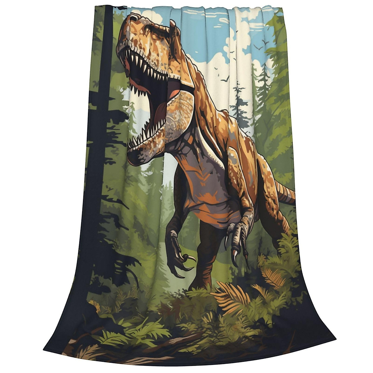 amepay Dinosaur Blanket Gifts for Boys Kids Jurasssic Tyrannosaurus Dino Flannel Throw Blankets for Home Couch Bed Sofa Soft Fuzzy Lightweight Decor All Season 80x60 Inches
