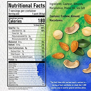 PLANTERS NUT-rition Wholesome Nut Mix, 7.5 oz Box (Contains 7 Individual Pouches) - Cashews, Almonds and Macadamias Snack Mix - No Artificial Flavors, No Artificial Colors, No Preservatives - Kosher