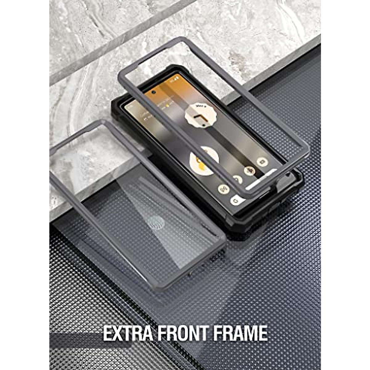 Poetic Guardian 6FT Drop Tested Case for Pixel 6A 5G - Built-in Screen Protector, Full Body Hybrid Shockproof, Black/Clear