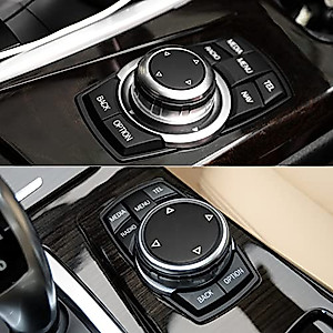 Jaroxn Compatible with BMW iDrive Knob Button Replacment Multimedia iDrive Control Knob Button for 1' F20 F21/3' F30 F31 F34 GT/5' F07 F10 F11/7' F01 F02 F04/X3 F25 Series, iDrive Button Cover