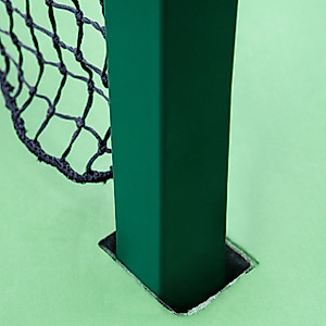 Vermont Square Tennis Posts [ITF Regulation] | 76mm Powder Coated Steel – Optional Ground Sockets (Green, with Ground Sockets)