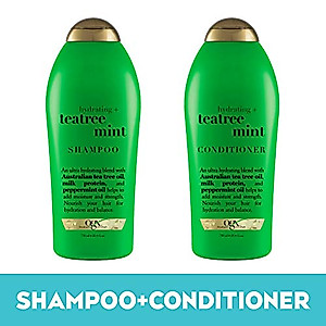 OGX Hydrating + Tea Tree Mint Shampoo & Conditioner, 25.4 Ounce (Set of 2)