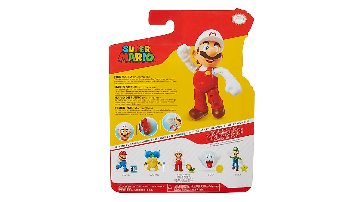 Super Mario Fire Mario Figure – Collectible 4" Action Toy