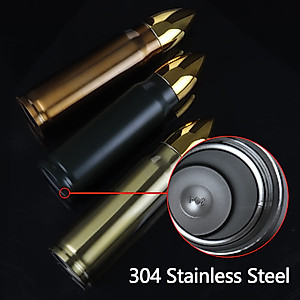 Goetland 304 Stainless Steel 16 oz Bullet Water Bottle Bullet Tumbler Vacuum Insulated Cup Travel Mug Flasks No Logo Black