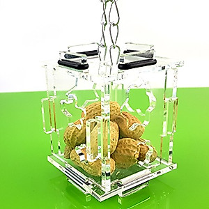 LIANCHI Parrot Creative Foraging Toy Feeder Bird Intelligence Growth Cage Acrylic Box Toys