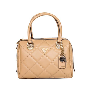 GUESS Cessily Box Satchel Beige One Size
