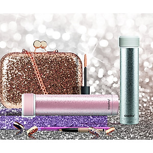 asobu Skinny Glitter Fashon Forward Double Walled Stainless Steel Insulated Water Bottle Bpa Free 8 oz (Nude)