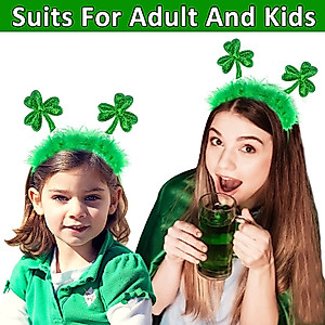 KOLONAMS St.Patrick's Day Headbands Green Shamrocks Hairband with Sequins Glitter Irish Hair Hoop Hat Parade Party Costume Hair Accesories for Saint Patrick's Party Favor Gift Cosplay