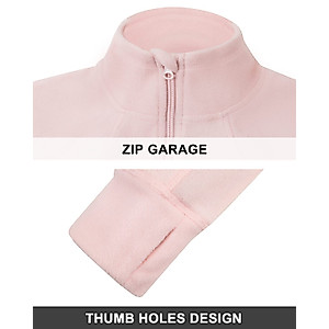 Dolcevida Women's Lightweight Soft Fleece Athletic Running Track Jackets Slim Fit Workout Jacket with Thumb Holes(Pink,Medium)