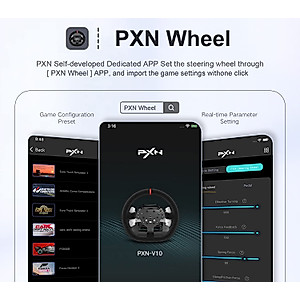 PXN Xbox Steering Wheel, V10 Real Force Feedback Gaming Racing Wheel with 6+1 Speed Shifter and Adjustable Magnetic Pedals, Stainless Steel Paddle Shifters for PC, PS4, Xbox One, Xbox Series X|S