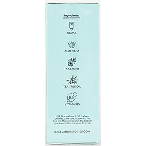 BASE LABORATORIES Piercing Aftercare Spray 4oz | Saline Spray for Piercings | Ear Piercing Cleaner Spray | Saline Solution for Piercings | Piercing & Keloid Bump Removal for Ears, Belly Nose Piercings