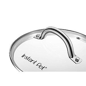 Instant Pot Tempered Glass Lid, 7.6-In, Mini 3-Qt, , Cooking Pot Lid, Stainless Steel Handle and Rim, Clear