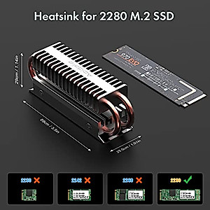ACIDALIE M.2 2280 SSD Heat Sink, Dual - Aluminum Heat Sink for PCIE M.2 NVME SSD or SATA M.2 SSD with Silicone Thermal Buffer.