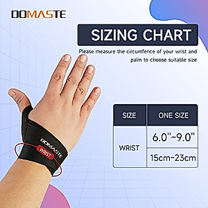Domaste Ultra Thin Wrist Brace - Sport Slim Carpal Tunnel Support for Men and Women, Adjustable, Lightweight, Breathable and Skin Friendly (Left+Right, Black)