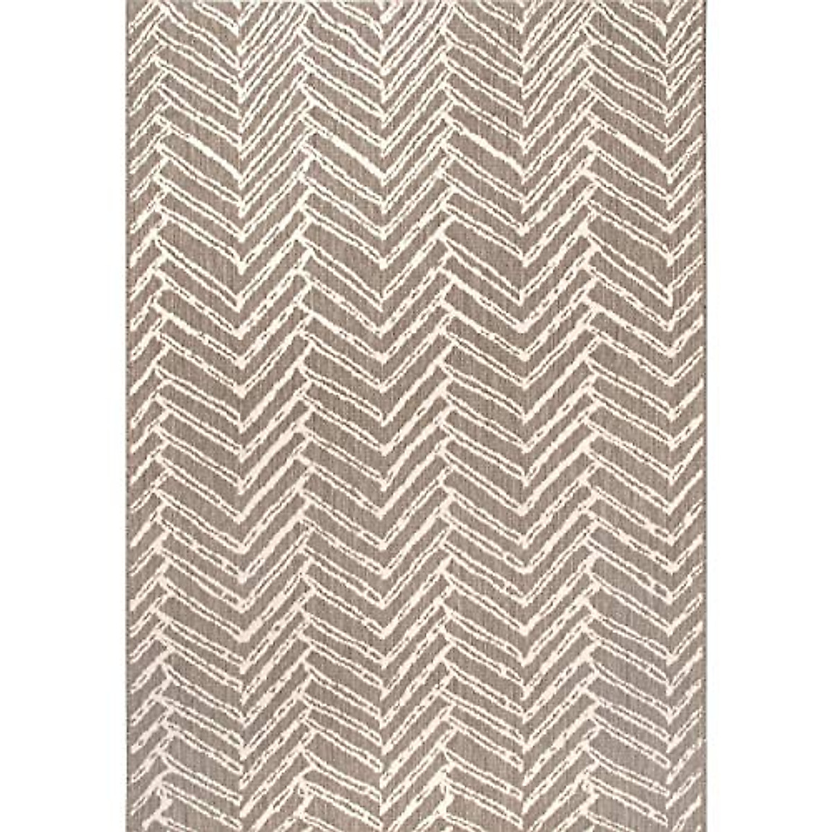 nuLOOM Macklin Herringbone Indoor/Outdoor Area Rug, 5' 3" x 7' 6", Brown