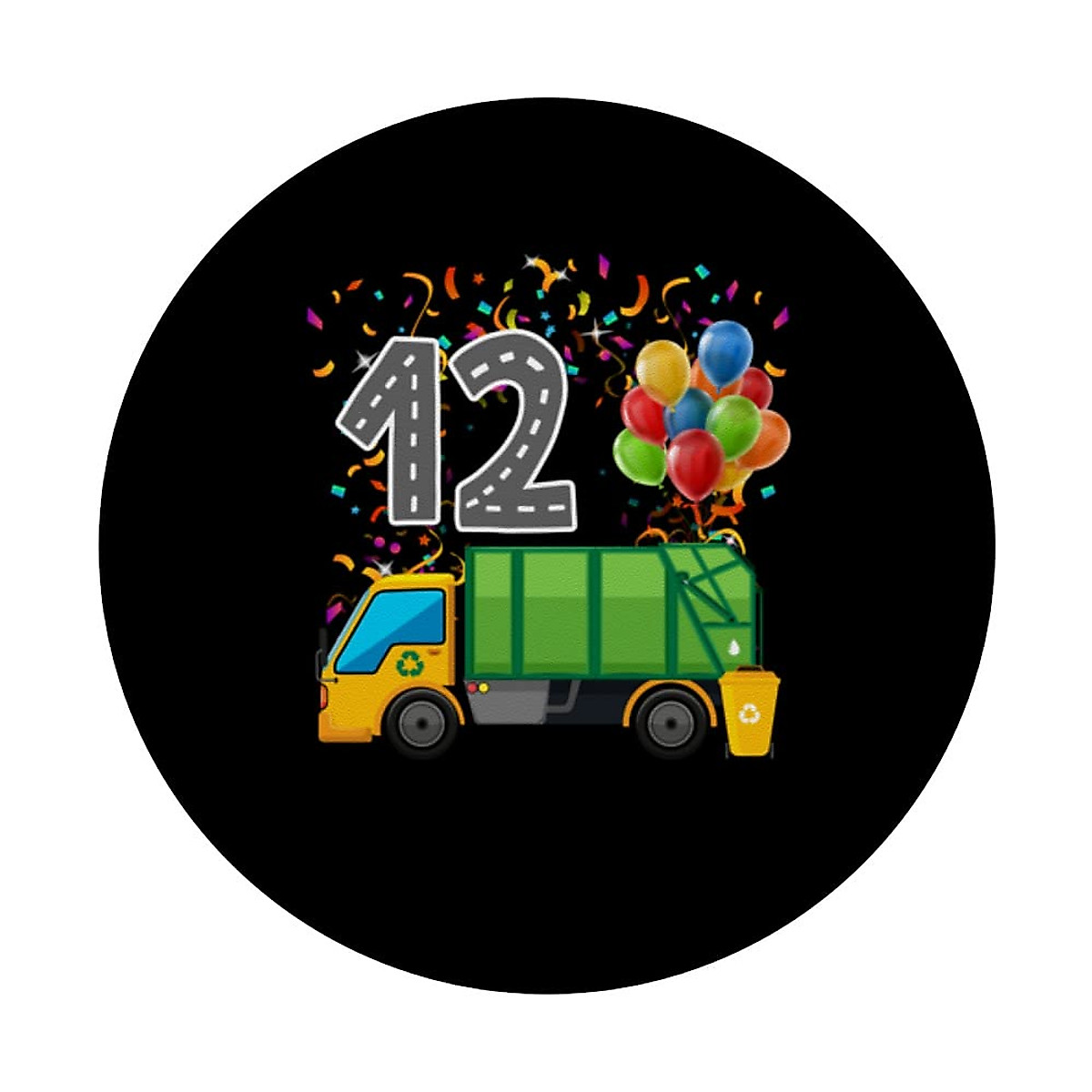 Happy 12 Waste Picker Dumpster Garbage Truck PopSockets Swappable PopGrip