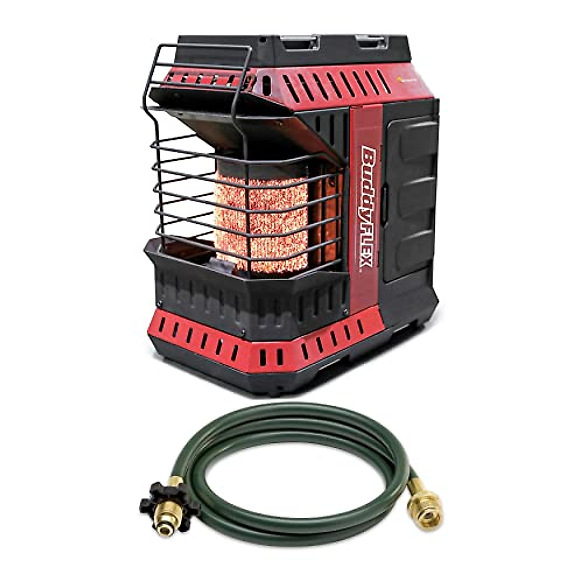 Mr. Heater MH11BFLEX Buddy FLEX 11,000 BTU Portable Propane Heater with 10-Feet Propane Hose Assembly Bundle (2 Items)
