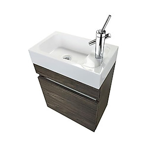 Cutler Kitchen and Bath Sangallo Space Saver Bathroom Vanity, 18 Inches
