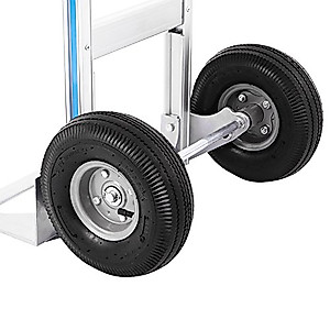SmarketBuy Aluminum Hand Truck 1000LBS Capacity 2 in 1 Heavy Duty Hand Truck Convertible Folding with Nose Plate 4 Wheels Hand Truck Dolly