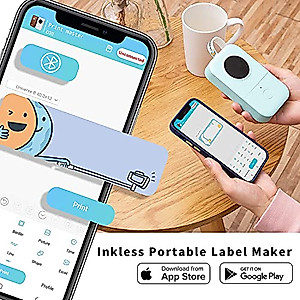 Phomemo Label Maker Machine with Tape D30, Small Office Home Edit Label Maker, Mini Bluetooth Thermal Label Printer, Smart Mobile Pocket Handy Sticker Labeler Printer, Compatible with iOS/Android