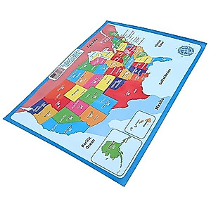 2 Sheets United States map poster US map supplies playroom decor supply accessories accessory supply Cartoon flip chart synthetic paper Operitacx