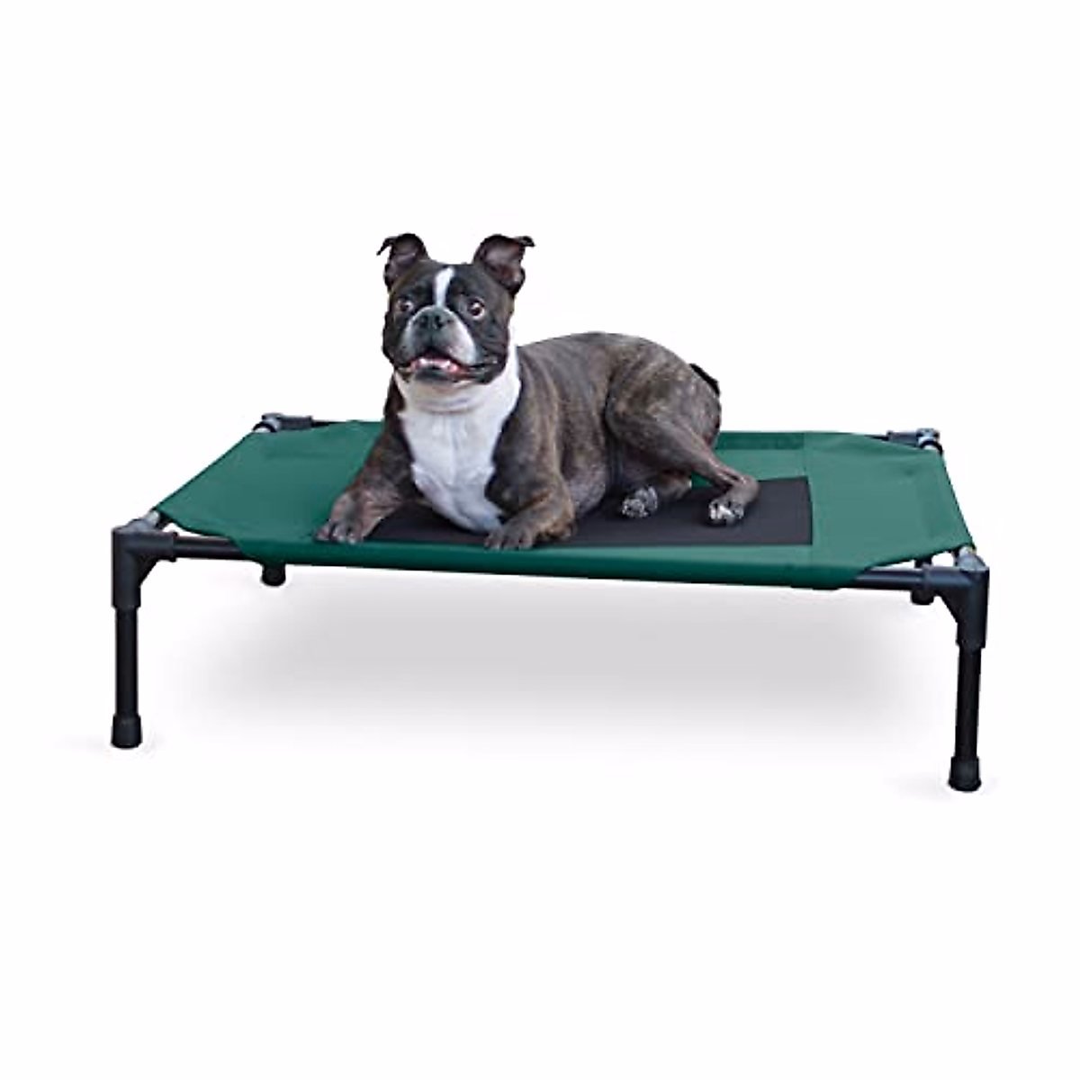 K&H PET PRODUCTS Elevated Cooling Outdoor Dog Bed Portable Raised Dog Cot Green/Black Medium 25 X 32 X 7 Inches