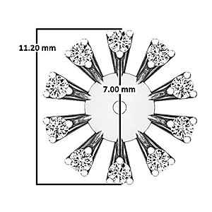 0.15 Carat (ctw) Round Diamond Removable Jackets For Stud Earring (Only 1pc), 14K White Gold
