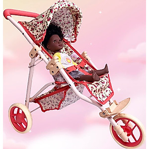 Baby Doll Stroller for Dolls | Play Toy Doll Stroller for Toddlers 3 Year Old Girls Gift | Push Pram Baby Stroller for Dolls, Babydoll Stroller Jogger Baby Carriage for Dolls (Quality Floral Print)