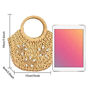 YYW Straw Weaved Purse Summer Crossbody Bag Small Rattan Beach Shoulder Bag Handbag for Women
