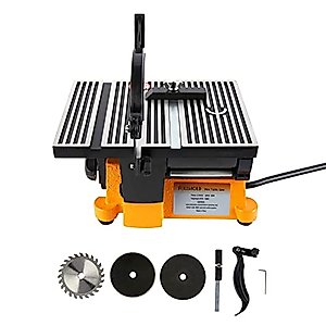 Fullhold 4" Mini Table Saw 60w Hobby Miter Saw For Crafts Model Making To Cut Copper, Aluminum,Stone, Wood, Glass And Plastic（LxWxH :190MM(7.5") x 142MM(5.5“) x 155MM(6")）