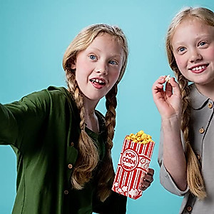 600 Pieces Paper Popcorn Bags 1 OZ - Paper Popcorn Container Concession Stand Supplies Movie Party Supplies Popcorn Holder for Popcorn Machine - RED and White