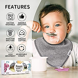 Udolove Baby Bandana Drool Bibs Unisex for Teething and Drooling - 8 Pack Super Soft Absorbent Bibs with Teething for Boys