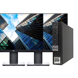 Microsoft Authorized Refurbisher- Dell Optiplex 3040 Micro Form Factor PC Intel i3-6100T 3.2GHz. 8GB DDR3 RAM,256 SSD, WiFi, with Dual Dell 24 P2419HLCD Windows 10 Pro (Renewed)