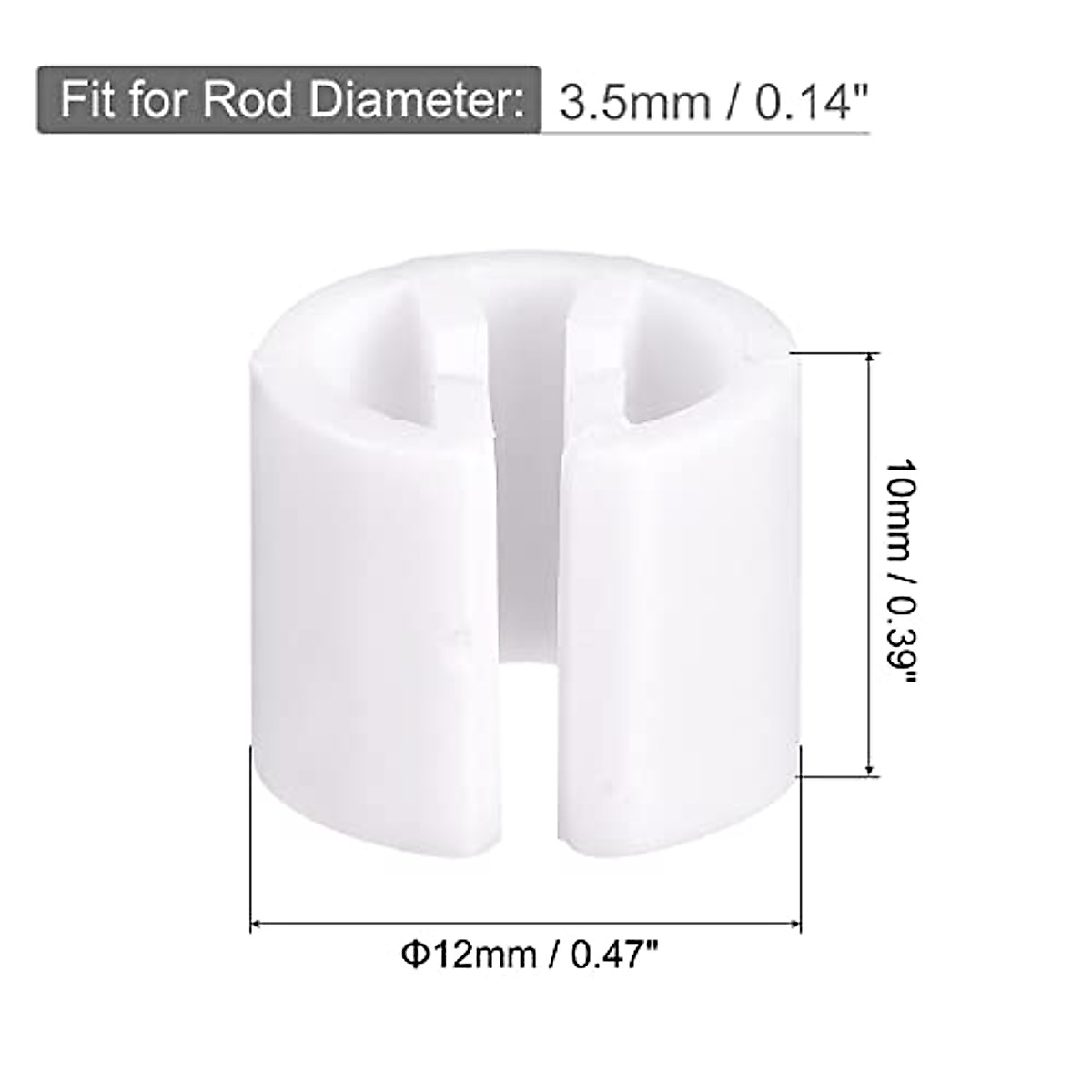 MECCANIXITY Clothes Hanger Marker Blank Fit 3.5mm Rod for Garment Color Coding White Count 100