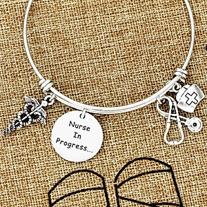 Kivosliviz Nursing Student Bracelet Jewelry Nurse Progress Future Nurse Gifts