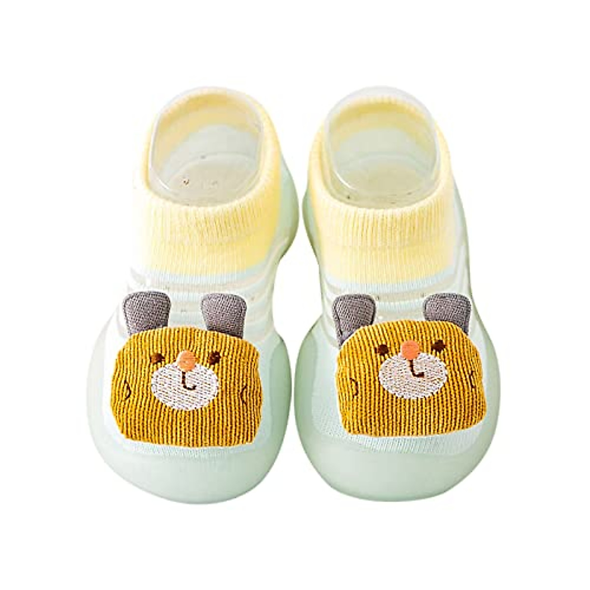 Lykmera Cartoon Socks Shoes Summer Autumn Comfortable Infant Toddler Shoes Cute Bear Pattern Mesh Breathable Floor Shoes (Light Blue, 2-2.5 Years Toddler)