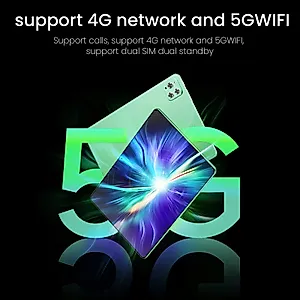 Pomya Tablet, 10 Inch 1960x1080 IPS HD Tablet for Android11, 6GB RAM 256GB ROM, Support 4G Network Calls, USB C 5G WiFi Octa Core Tablet, 7000mAh, 5MP 13MP Cameras