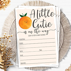 Little Cutie Baby Shower Invitations (20 Count) With Envelopes - Gender Neutral or Girl Baby Shower