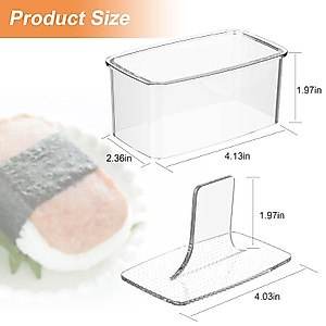 2PCS Clear Musubi Mold Kit,Musubi Maker Press,Musubi press mold,Non-stick Onigiri mold,BPA-Free sushi mold,Make Hawaiian Musubi at Home or Hawaii Restaurants